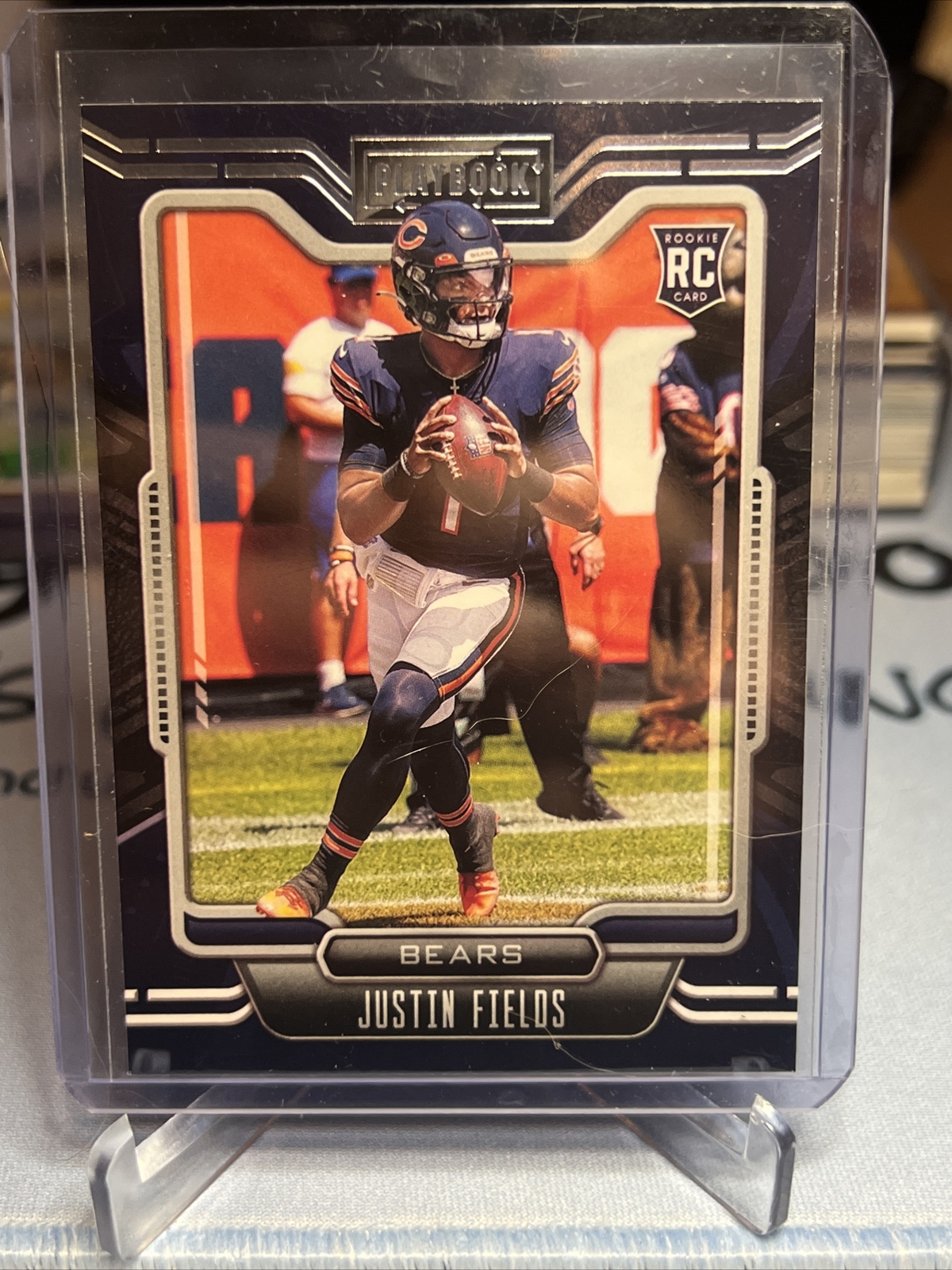 2021 Panini Playbook Purple #108 JUSTIN FIELDS RC Rookie Chicago Bears ...