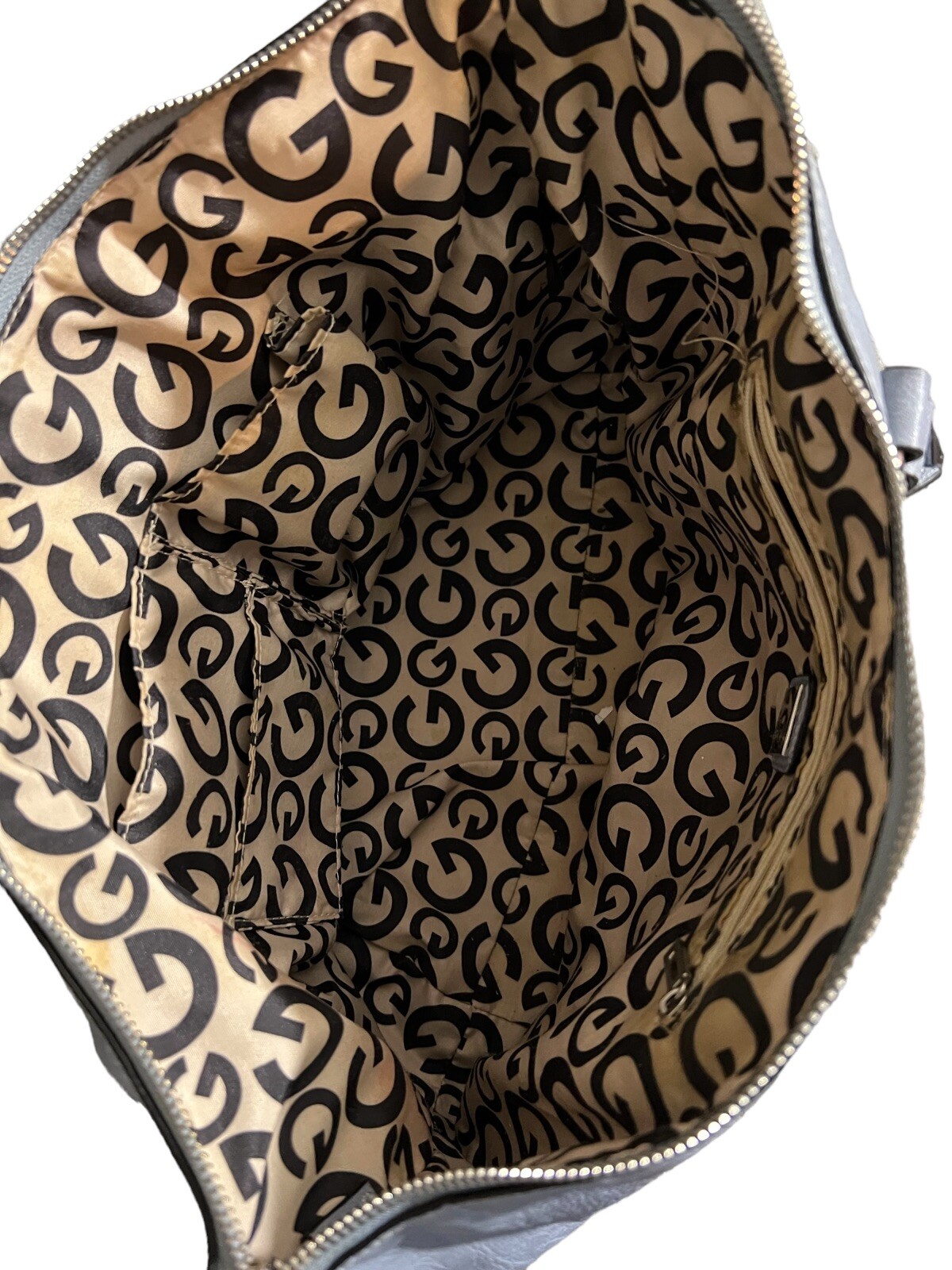 G by Guess Women’s Light Blue Purse w Leopard Print Lining | eBay