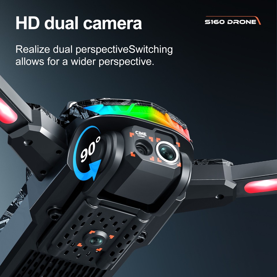 S160 Drone WIFI FPV 4K Dual Camera Obstacle Avoidance Remote Control ...