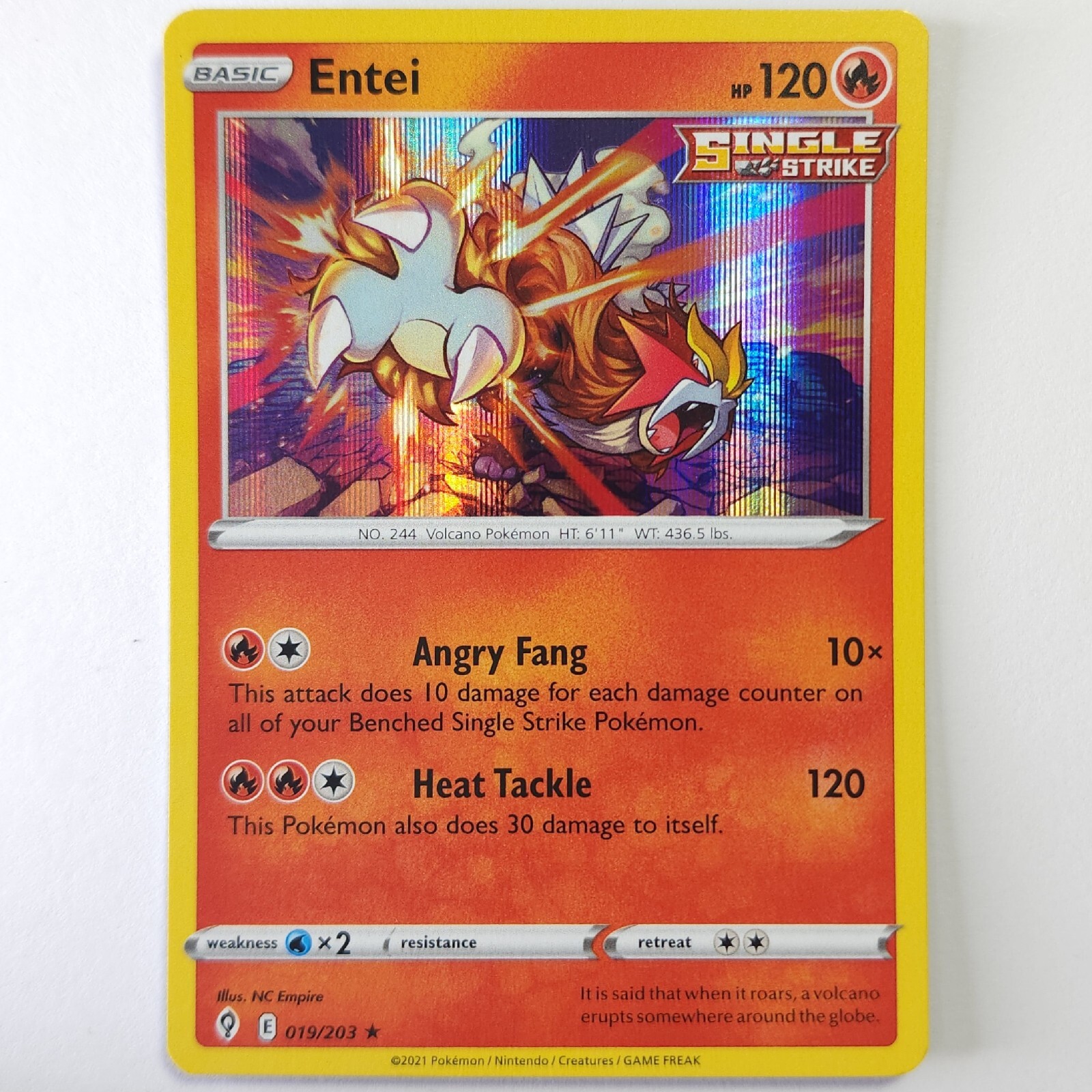 Pokémon TCG Entei 019/203 Holo Rare Evolving Skies | eBay