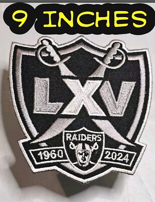 HUGE 9" LAS VEGAS RAIDERS 2024 LXV 65 YEAR double stitch iron-on Deluxe ...