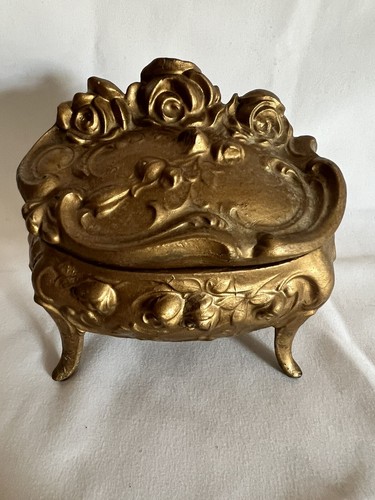50s Gold Trinket Box For Jewelry Or Other Small Items | eBay