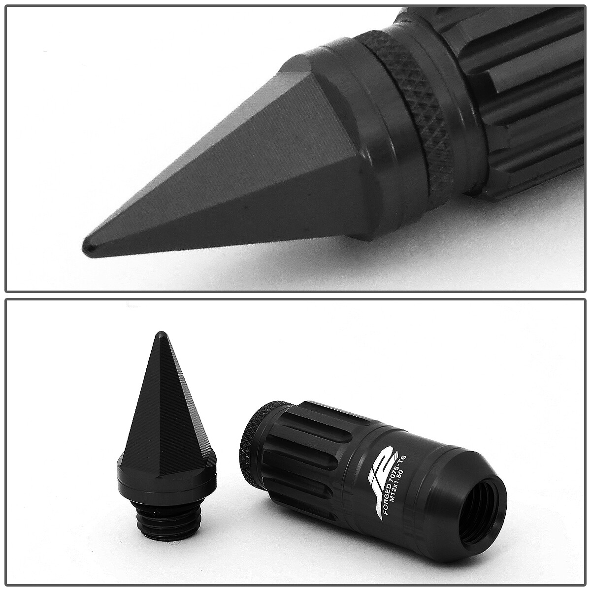 J2 M12X1.5 7075-T6 ALUMINUM 20MM OD/80MM 16PC SPIKY CAP LUG NUT+4PCS ...