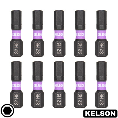 5mm Hex H5 Short 25mm Impact Screwdriver Bits Magnetic 1/4" Universal ...