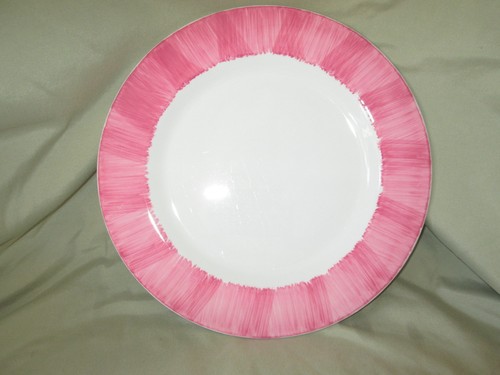 Pier 1 PINK EDGE or RIM Dinner Plate (handpainted) replacement dish | eBay