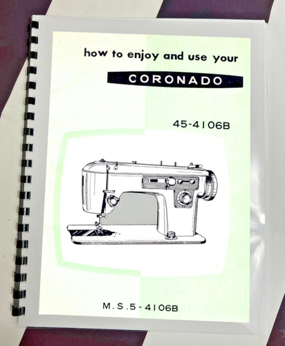 Reprint Manual Vintage Brother Coronado Duchess 4106 B Sewing Machine ...