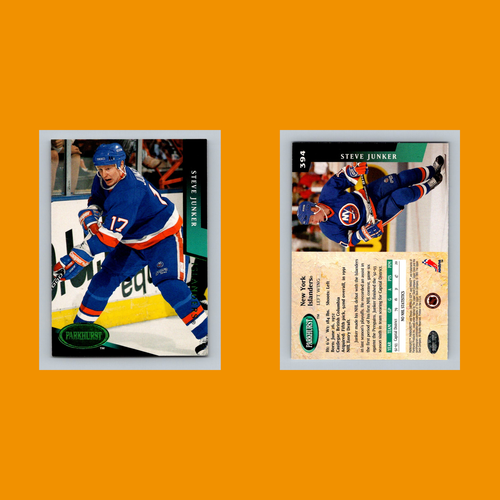 Steve Junker Rookie #394 1993 Parkhurst Emerald Ice New York Islanders ...