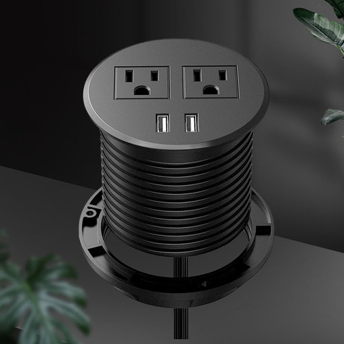 Table Power Grommet Outlet with 2 Outlets Power Strip for Home Office ...