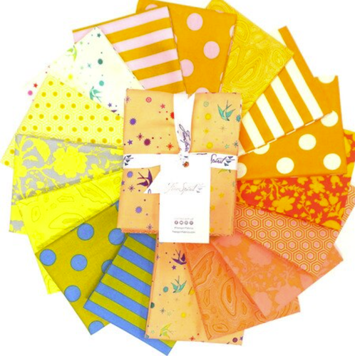 Tula Pink True Colors Goldfish 16 pc FQ set Cotton Quilting Fabric Free ...