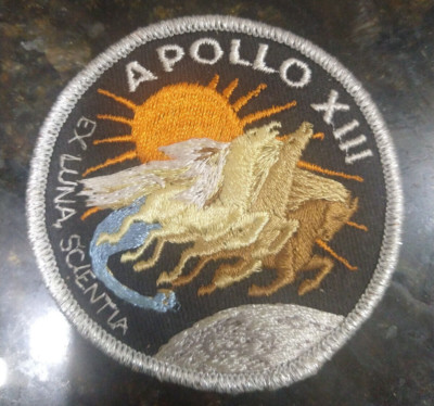 NASA APOLLO 13 - PATCH 4" EMBROIDERED - ROUND - EX LUNA SCIENTIA ...