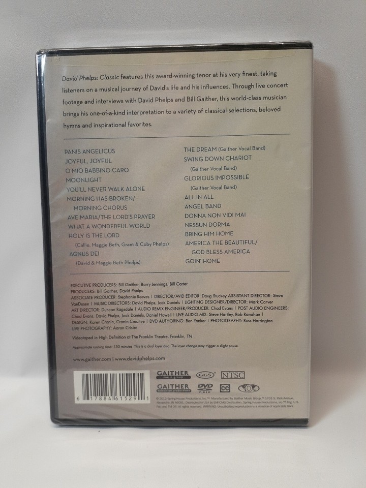 David Phelps Classic DVD (2012 Gaither Gospel Series) Franklin Theater ...
