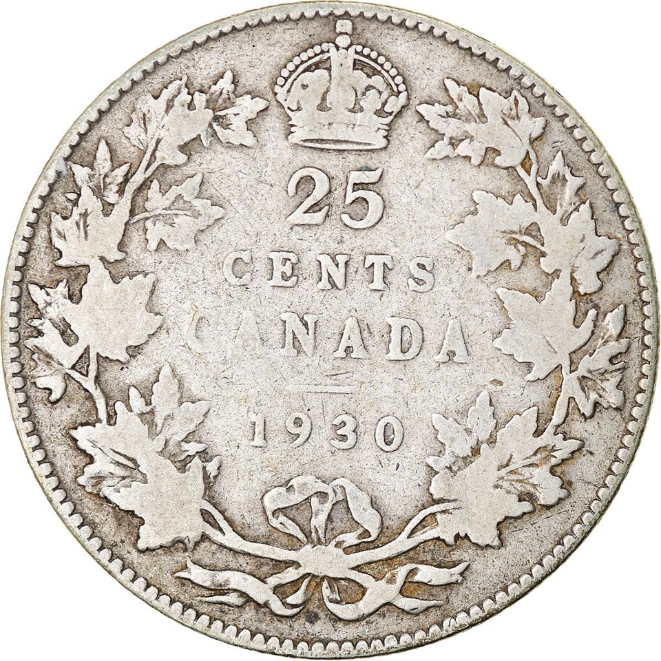 Münze, Kanada, George V, 25 Cents, 1930, Royal Canadian Mint, Ottawa, S ...