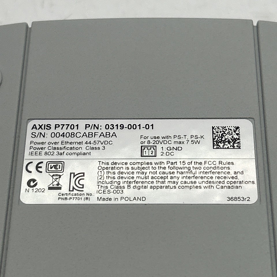 Axis P7701 Video Decoder, P/N 0319-001-01 0319-004 See Pics 30 Day ...