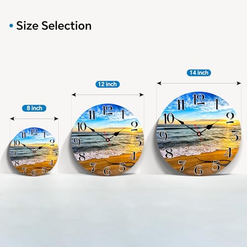 Nautical Sea Wall Clock, Small Coastal Beach Ocean Clocks, Decorative ...