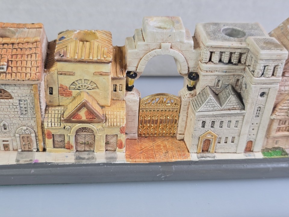 RARE Jewish Synagogues of Europe Heavy Plaster Menorah by Maude Weisser ...