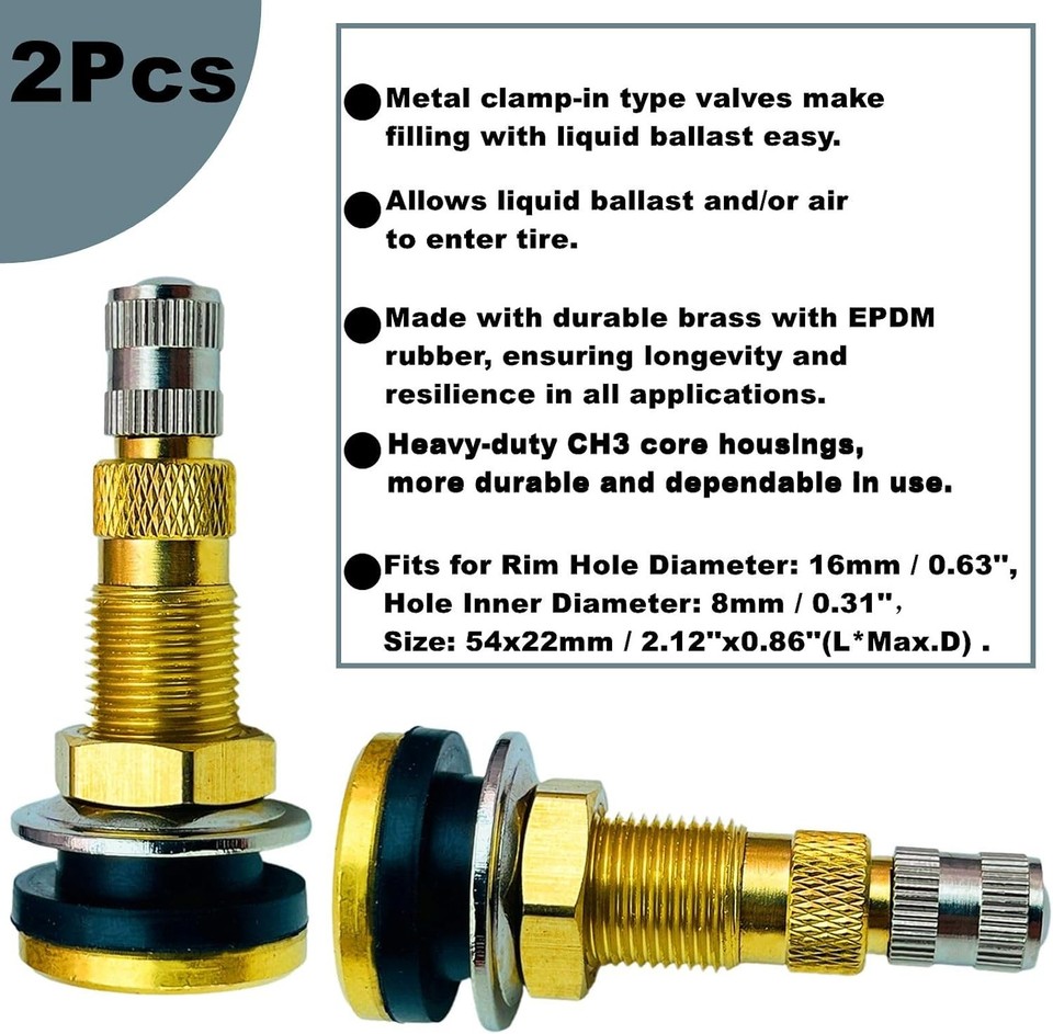 TR618A Tire Valve Stems,Tubeless Air Liquid Tractor Stems TR618A-2pcs ...
