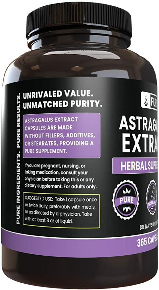 100% Pure Astragalus Extract, 365 Capsules, 420 mg Serving, Natural, No ...