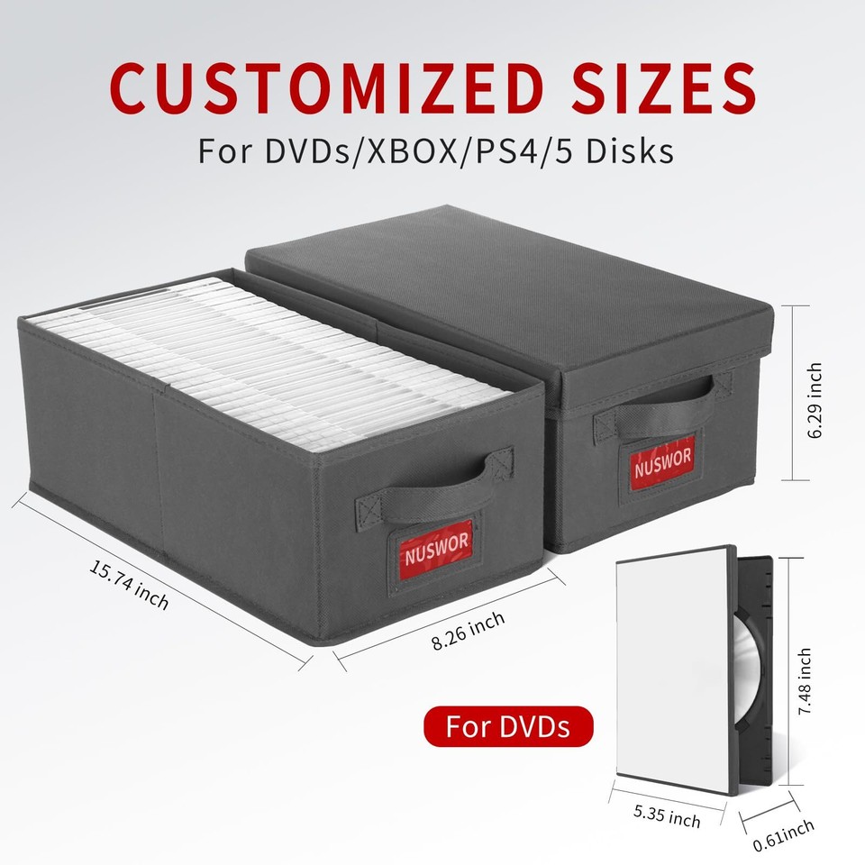 DVD Storage Box - Perfect DVD Case Storage Solution Stackable DVD ...