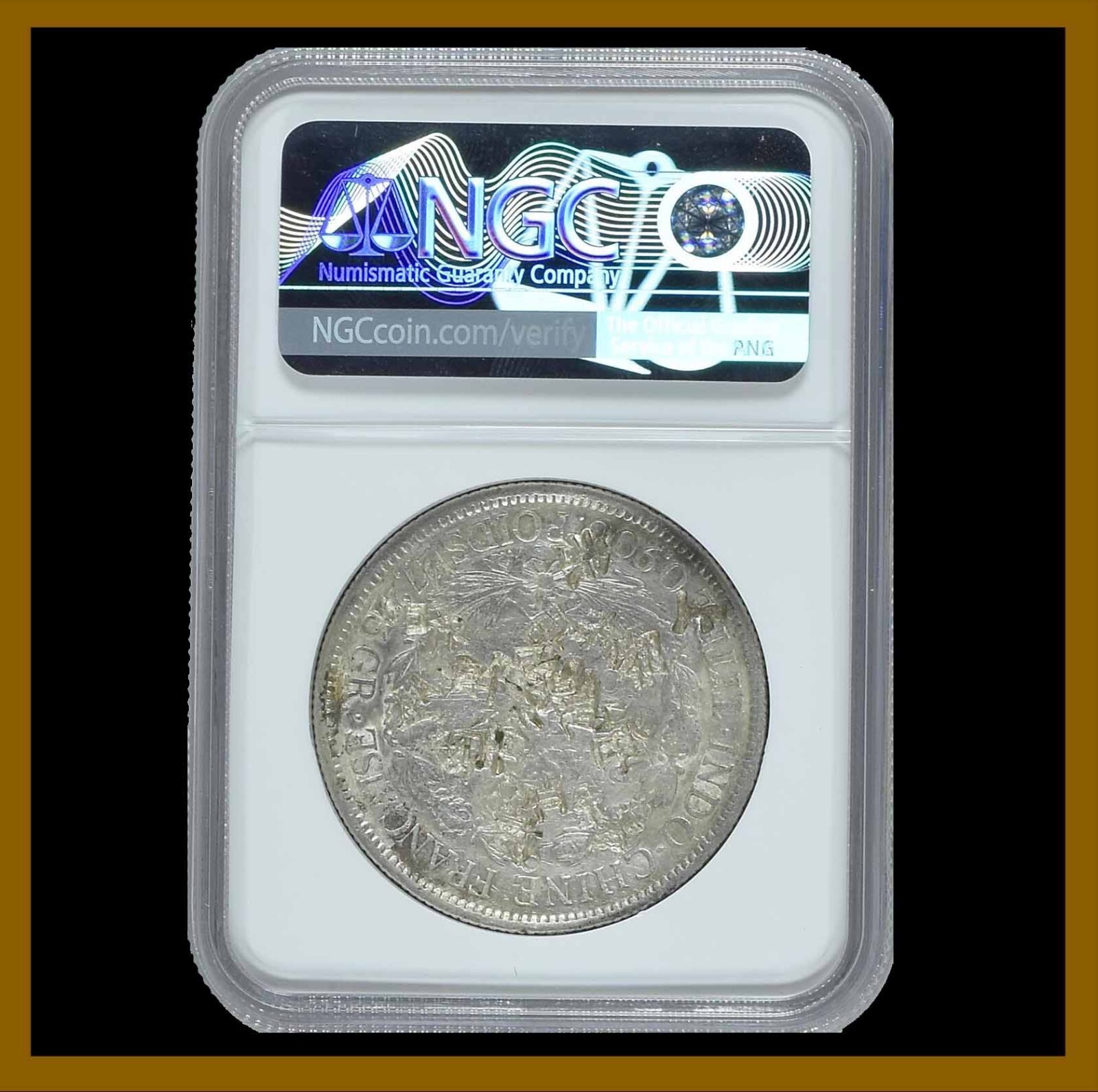 French Indochina 1 Piaster Silver Coin, 1886 A Chopmarked NGC 6750519 ...
