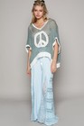 Open Crochet Oversized Peace Sign Sweater - POL | eBay