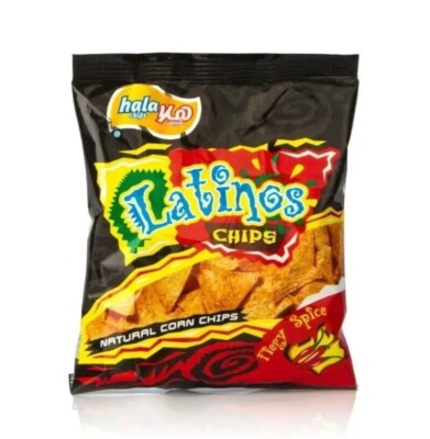14 Pack X Hala Chips Latinos Fiery Spices Natural Corn 30 Gram هلا شيبس ...