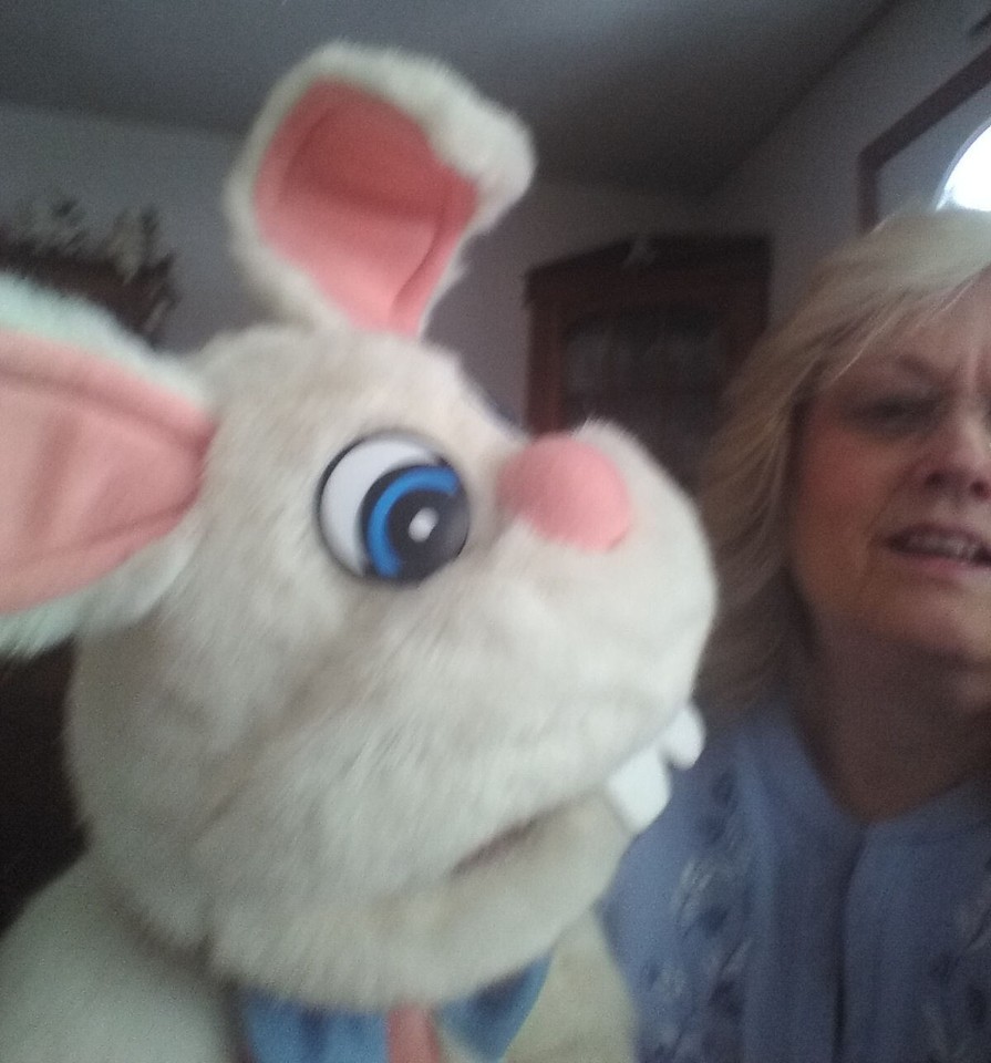 Rabbit ventriloquist puppet with moving mouth-White Fur-30" tall | eBay