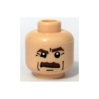 LEGO - Minifig, Head Moustache Brown Bushy, Brown Eyebrows - Light ...