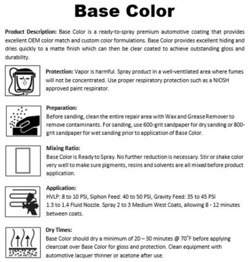 Chevrolet Onyx Black color code WA8555 (41U) - Base Color Paint 1pt ...