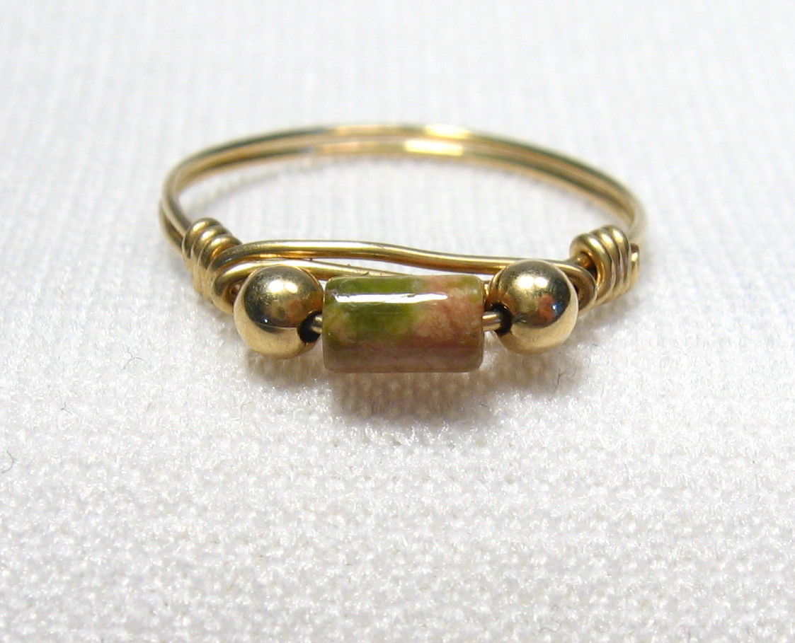 Handtied Wire Gemstone Rings Gold Size 7.5 | eBay