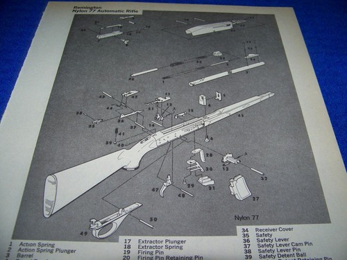 REMINGTON NYLON 77 AUTO & REMINGTON ROLLING BLOCK..LEGEND/EXPLODED VIEW ...