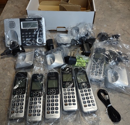 Panasonic Refurbished KX-TGF376S Cordless Phone 6 Handsets Bluetooth ...