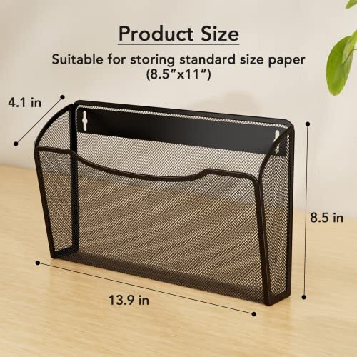 Pockets Mesh File Holder Wall Organizer Hanging File Organizers Wall ...