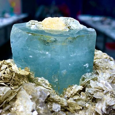 6.56LB Museum Top Grade Aquamarine mica Terminated Crystals Specimen | eBay
