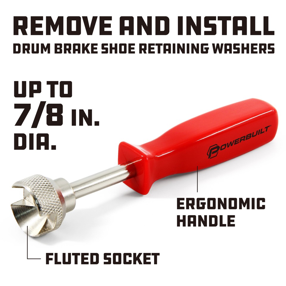 Powerbuilt Universal Drum Brake Retaining Spring Washer Tool - 648592 ...