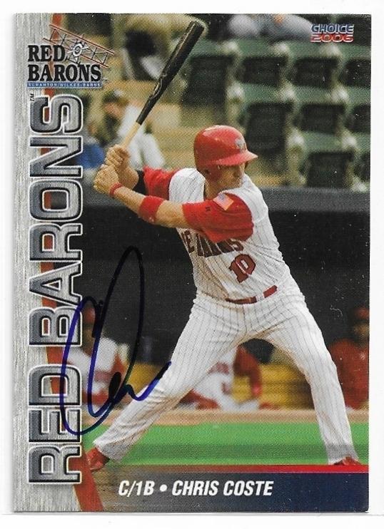 CHRIS COSTE Autographed Signed 2006 Scranton card #04 Philadelphia ...