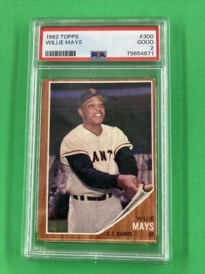 1962 Topps Willie Mays San Francisco Giants #300 PSA 2 Good Just Graded ...