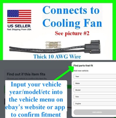 fits Ford Dodge Chevy Cooling Fan Connector Plug Pigtail Wiring ...