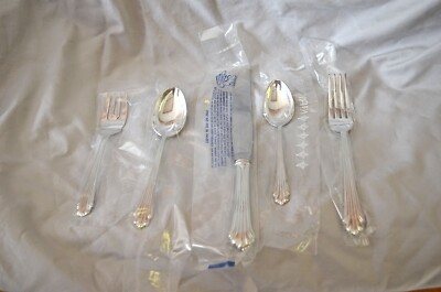 VINTAGE Kirk Stieff CLASSIC FLUTES Silverplate Flatware - 5 Pc Place ...