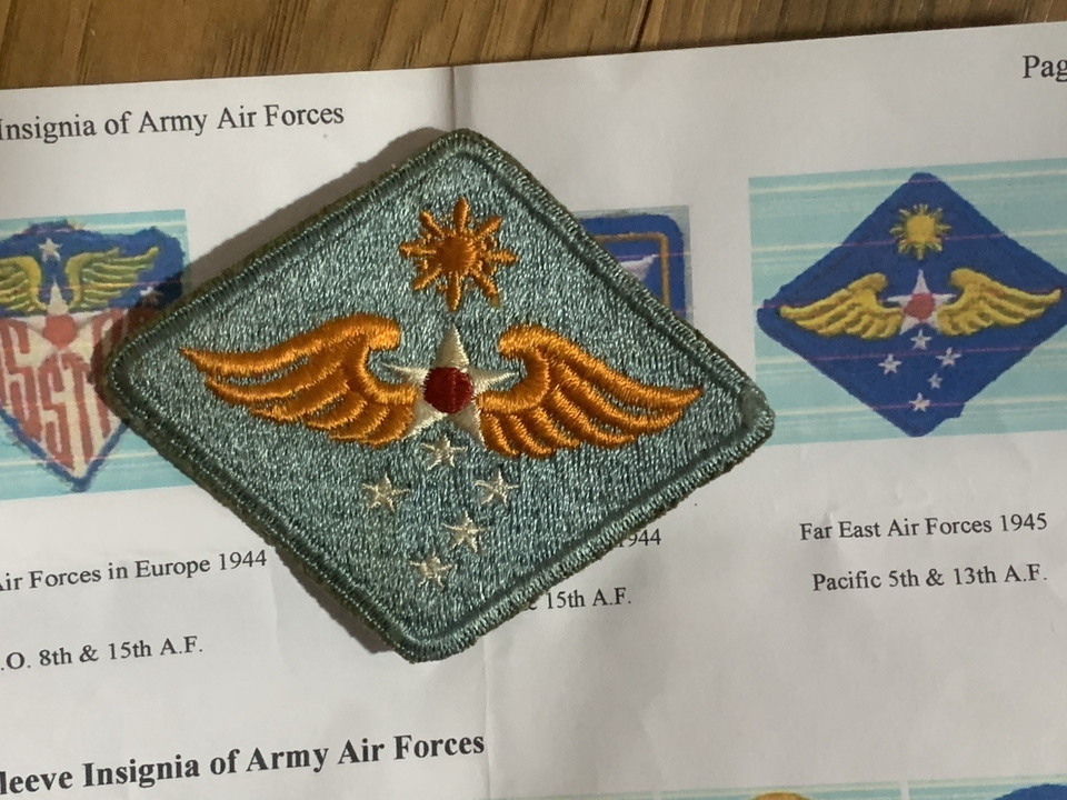 Unusual Embroidered Color on Background of Far East AF Patch WWII | eBay