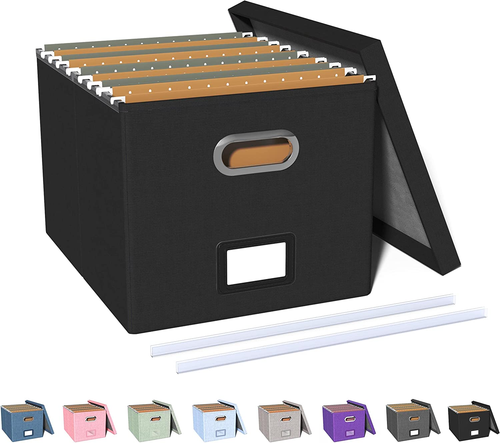 File Organizer Box,Filing Box with Lid,File Box for Letter/Legal File ...