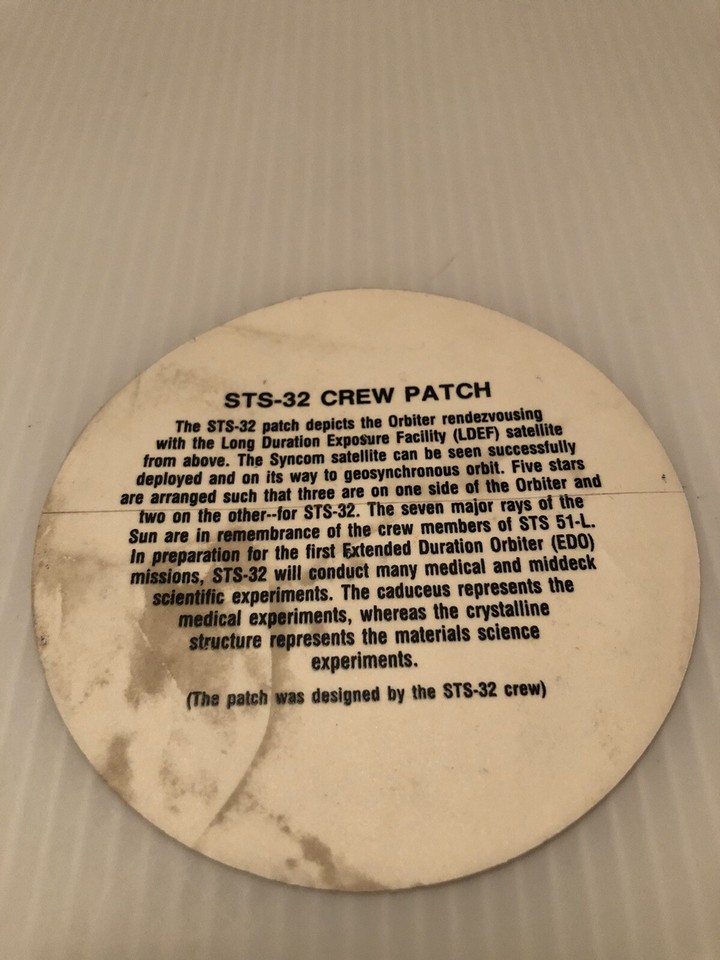 NASA Shuttle STS-32 Crew Members Dunbar Ivins Low Wetherbee Decal ...