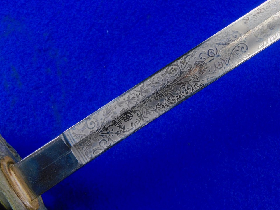 German Imperial WW1 Officer’s Sword Etched Blade Jager Regiment ...