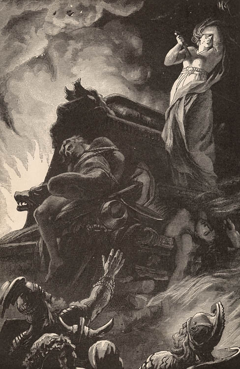 NORSE GERMAN FUNERAL PYRE SLAVE WOMAN KNIFE SACRIFICE ~ 1882 Art Print ...