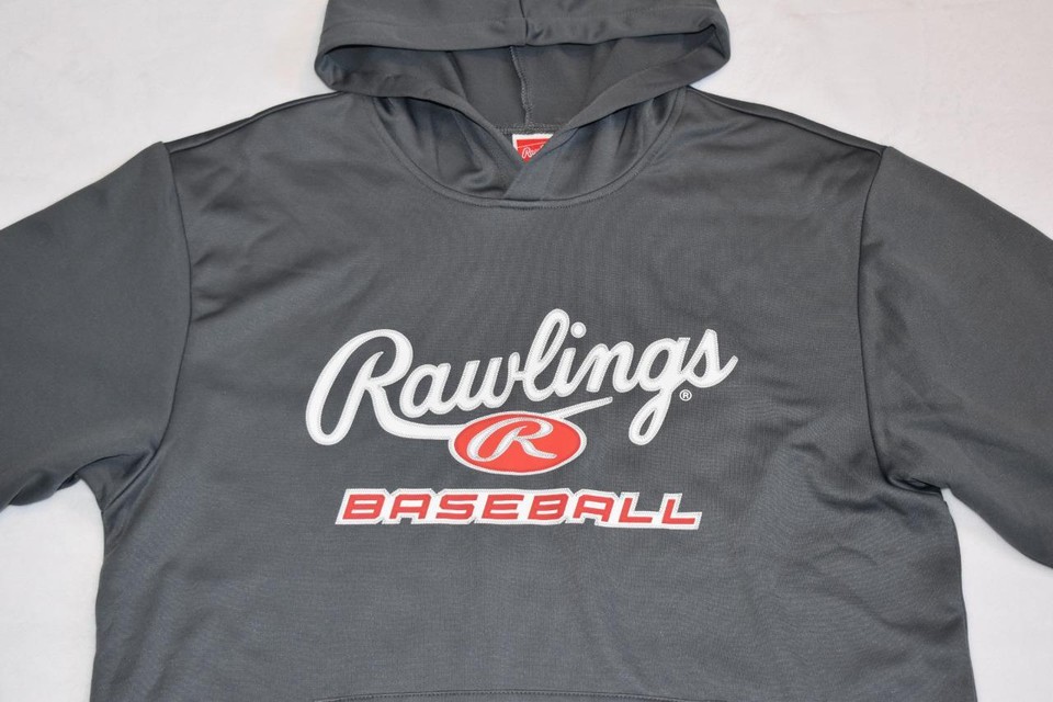 Rawlings Baseball Men's Adult Fleece Hoodie Graphite Gray ACAAPFH2-GR ...