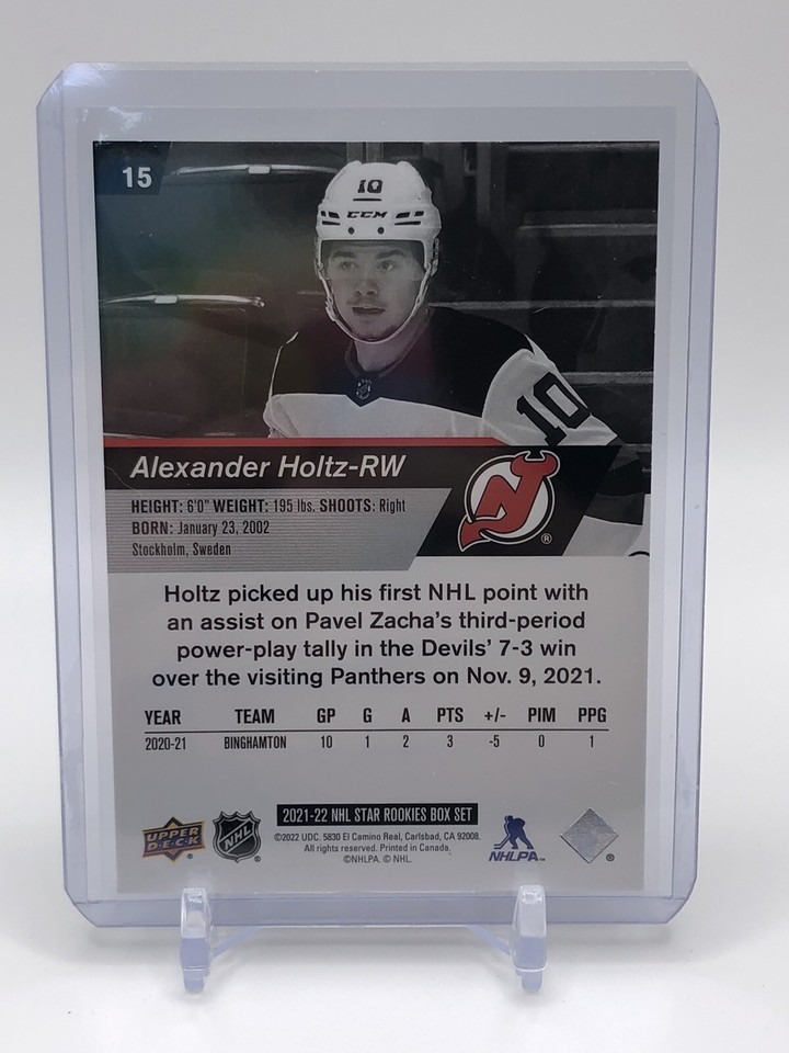 2021-22 Upper Deck NHL Star Rookies Alexander Holtz No. 15 | eBay