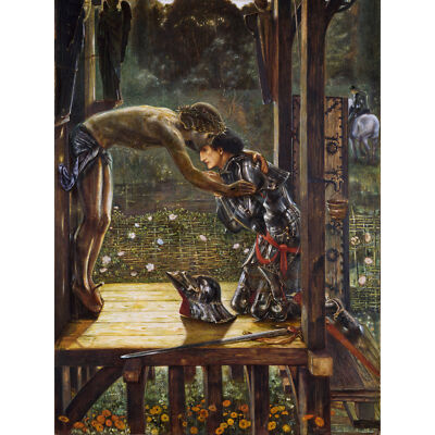 Burne Jones Merciful Knight Legend Painting Wall Art Canvas Print 18X24 ...