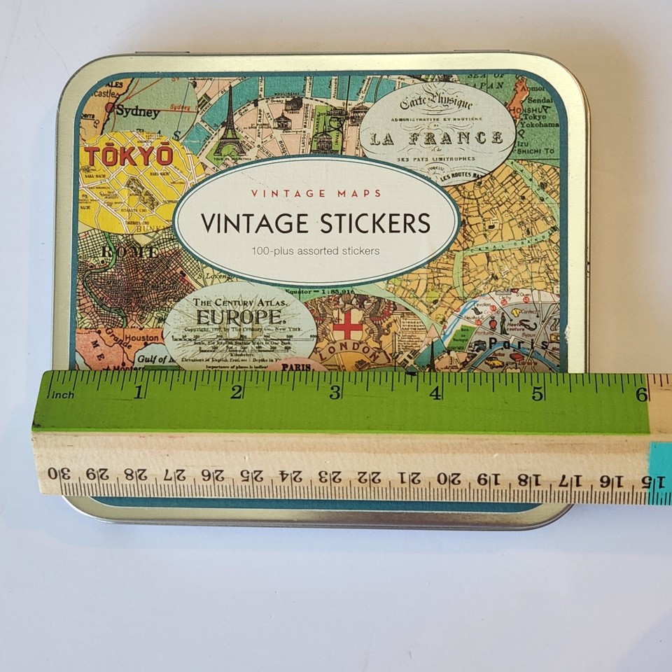 Vintage World Map Stickers CAVALLINI & CO. 100+ Tin Travel Italian ...