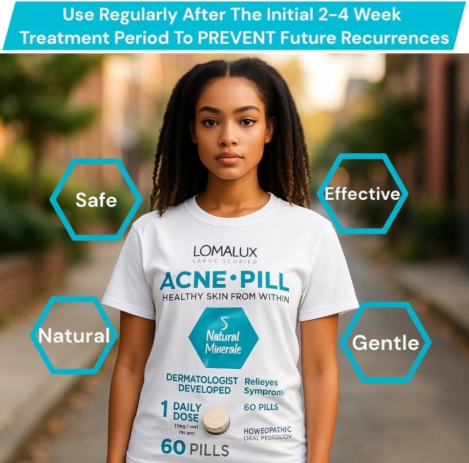 Acne Pills – Skin Clearing Support with 5 Natural Minerals Zinc ...