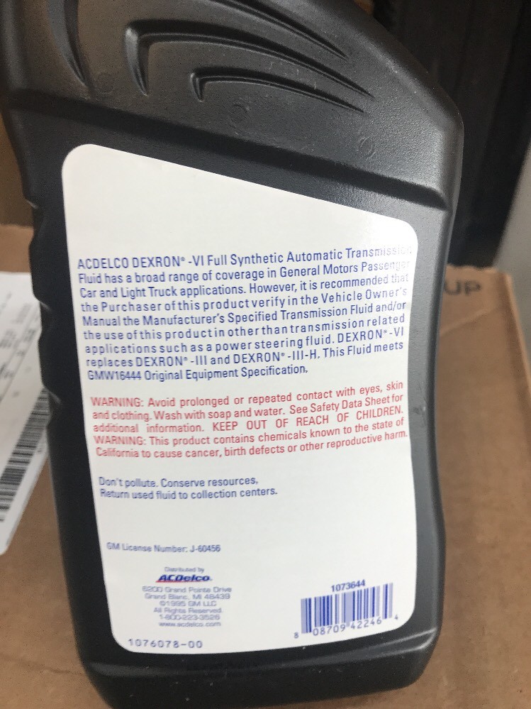 88865601 - ACDelco DEXRON® VI Transmission Fluid 32 OZ 10-9394 Case of ...