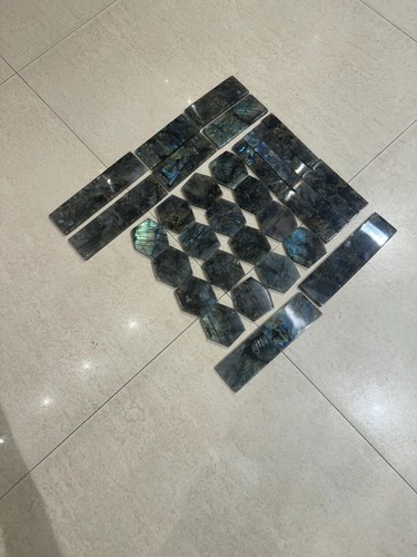 Natural Labradorite gemstone tile epoxy resin home decor, blue Fire New ...